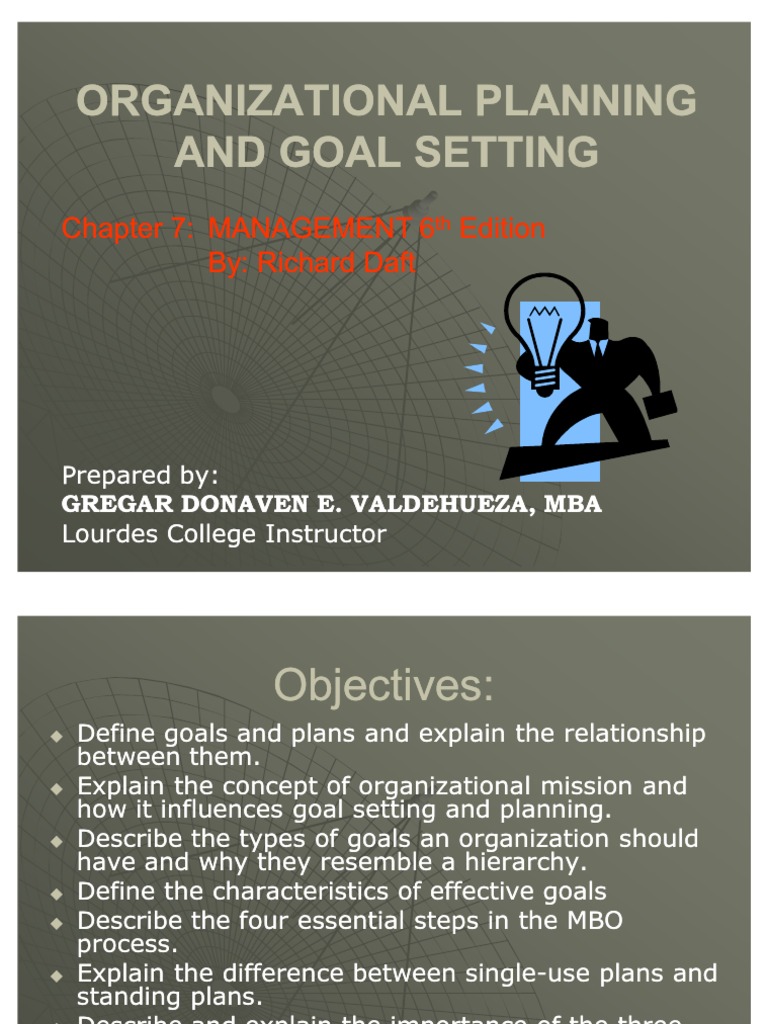 Organizational Planning And Goal Setting Pdf Goal Setting Goal