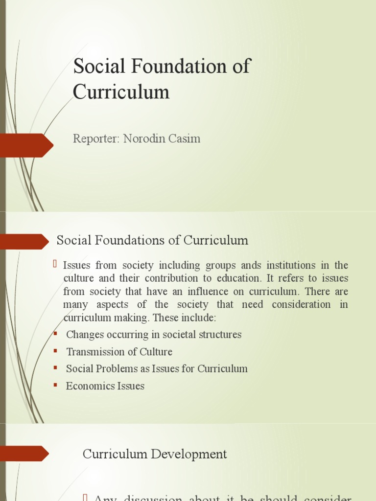 Social Foundations of Curriculum Explained | PDF | Curriculum | Society