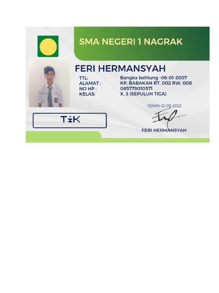 BIODATA-FERI-KLS-X-3-WPS Office | PDF