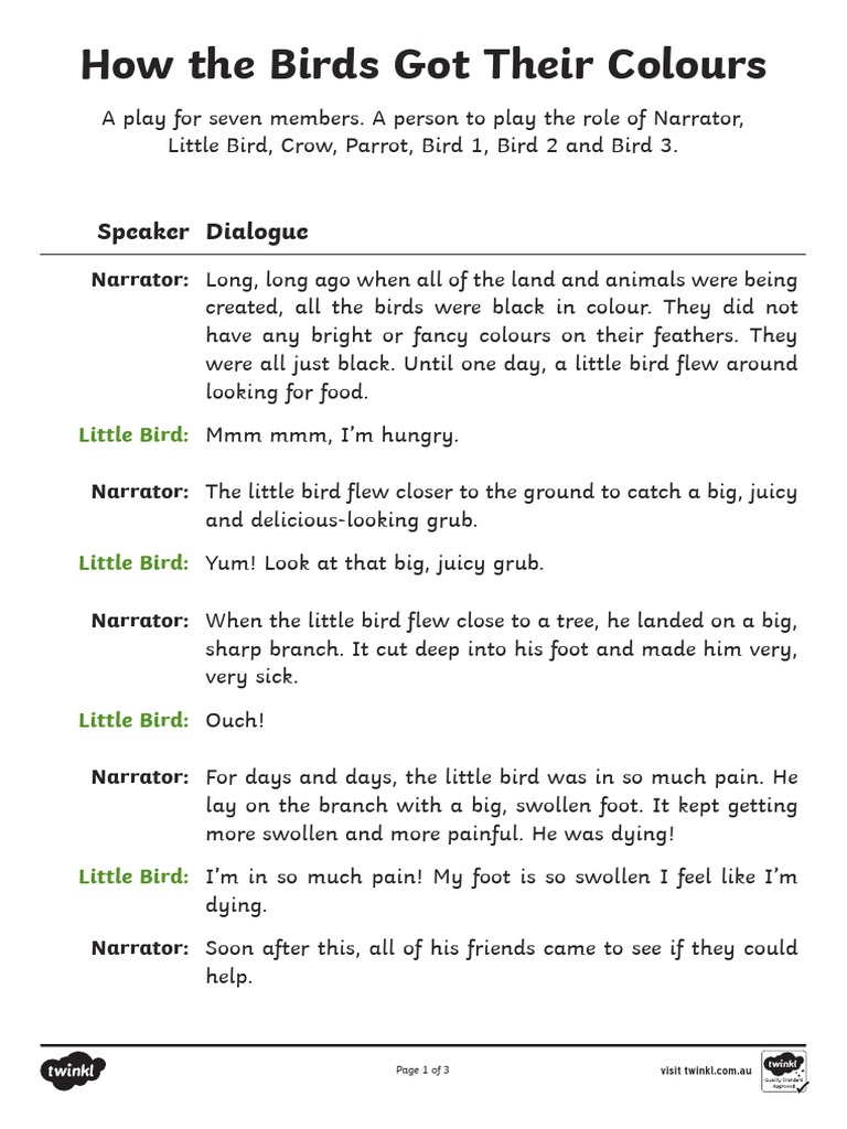 How the Birds Got Their Colours Play | PDF | Ornithology | Birds