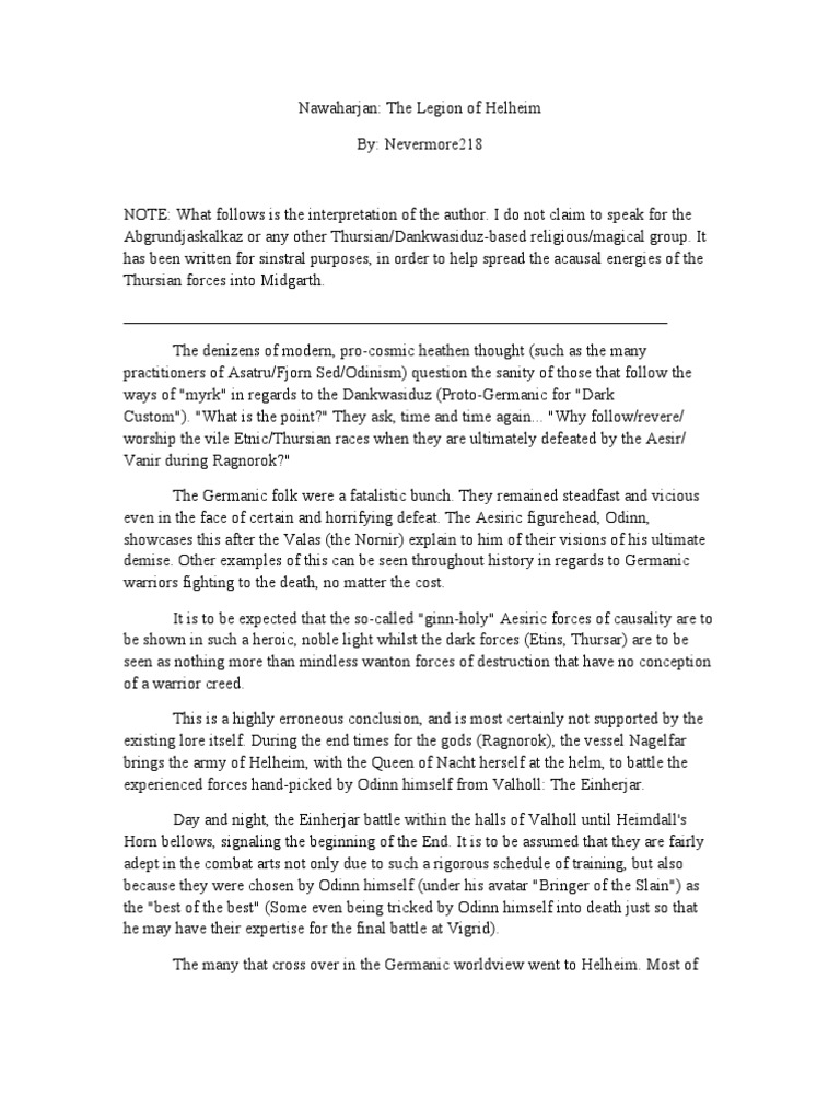 Nawaharjan: The Legions of Helheim | Download Free PDF | Heathenry (New ...