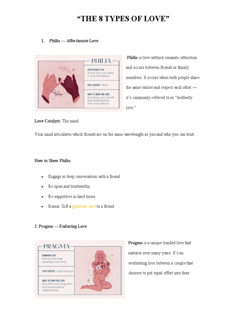 Understanding the 8 Types of Love | PDF | Love | Emotions