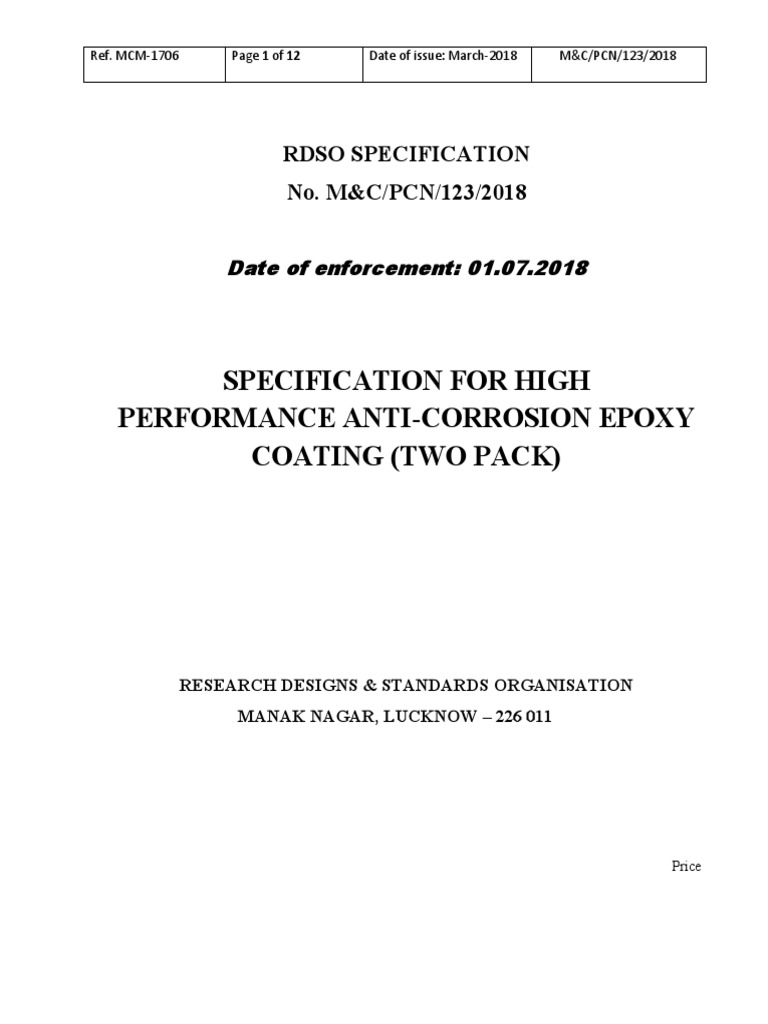 Epoxy Coating Specification | PDF | Epoxy | Paint