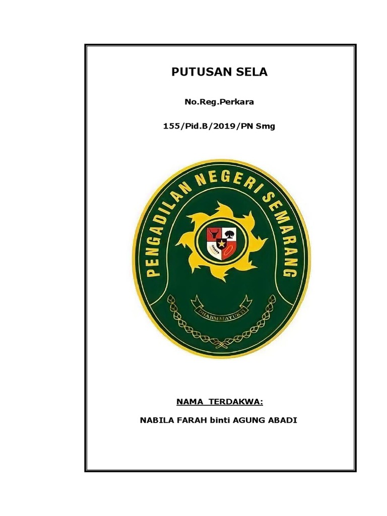 Contoh PUTUSAN SELA | PDF