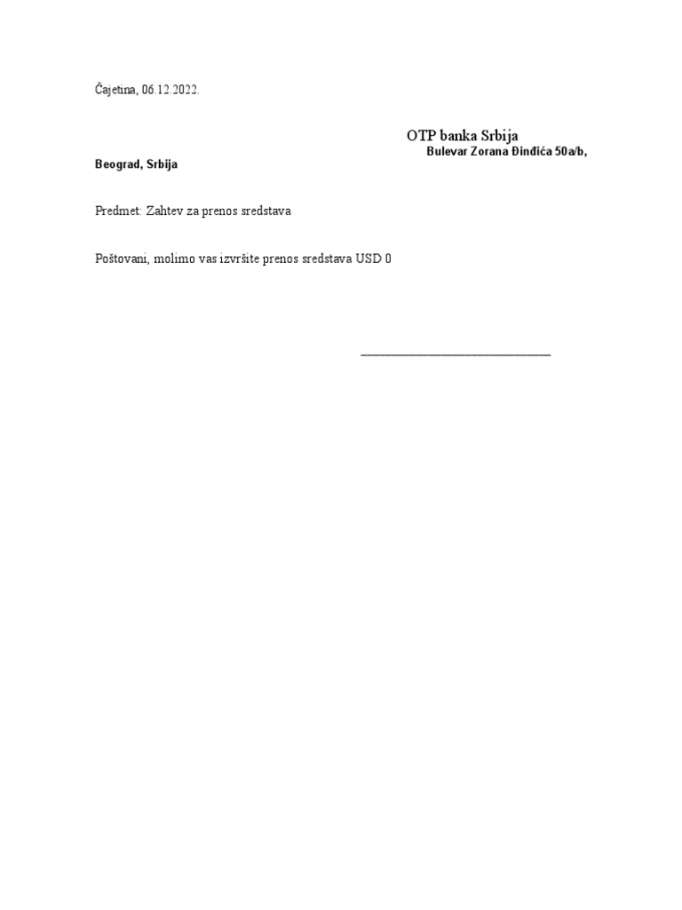 Zahtev Otkup Deviza | PDF