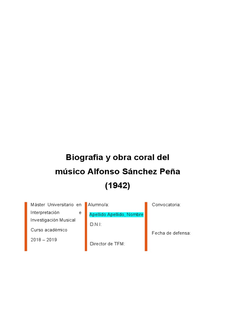 Entrega 1 TFM | PDF | Coro | Composiciones Musicales