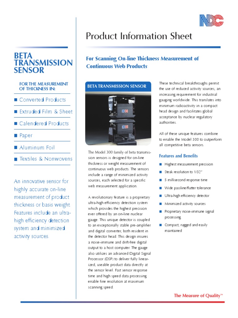Beta Transmission Sensor | PDF | Sensor | Digital Signal Processing