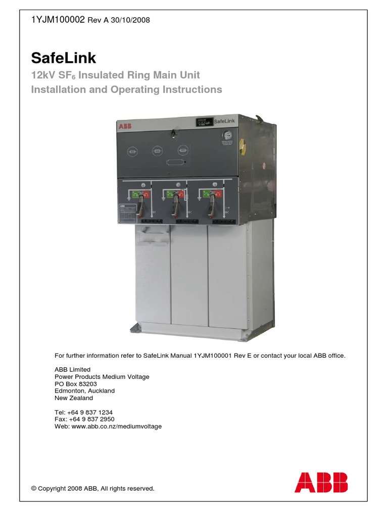 SafeLink Installation Operating Instructions 1YJM100002 Rev A | PDF ...