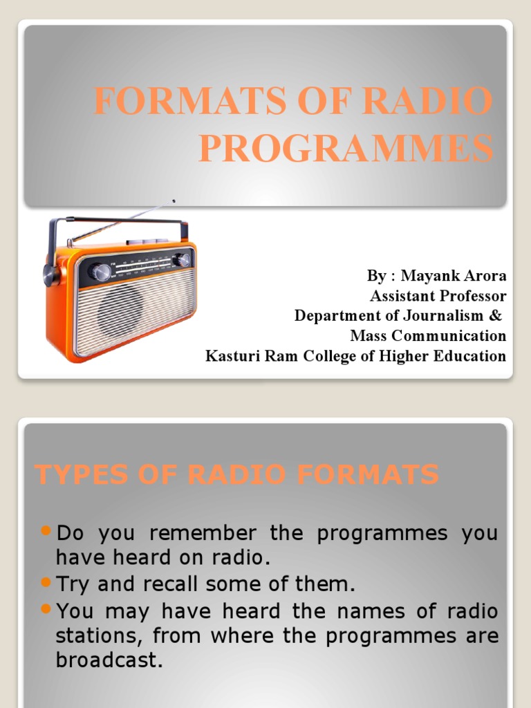 Types of Radio Program Formats | PDF | Foreign Language Studies