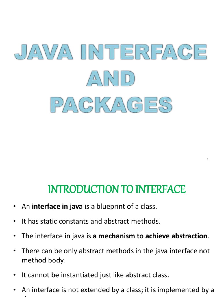 Interface & Package | PDF | Class (Computer Programming) | Method (Computer Programming)