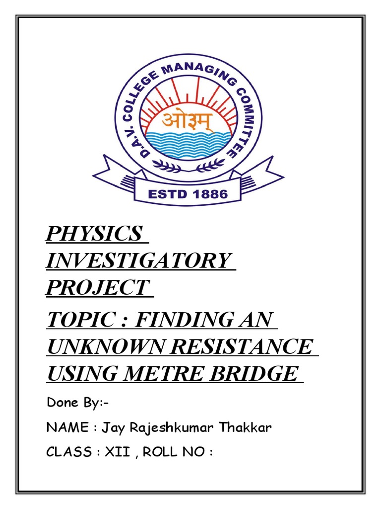 Meter Bridge Experiment Report | PDF | Electrical Resistance And ...