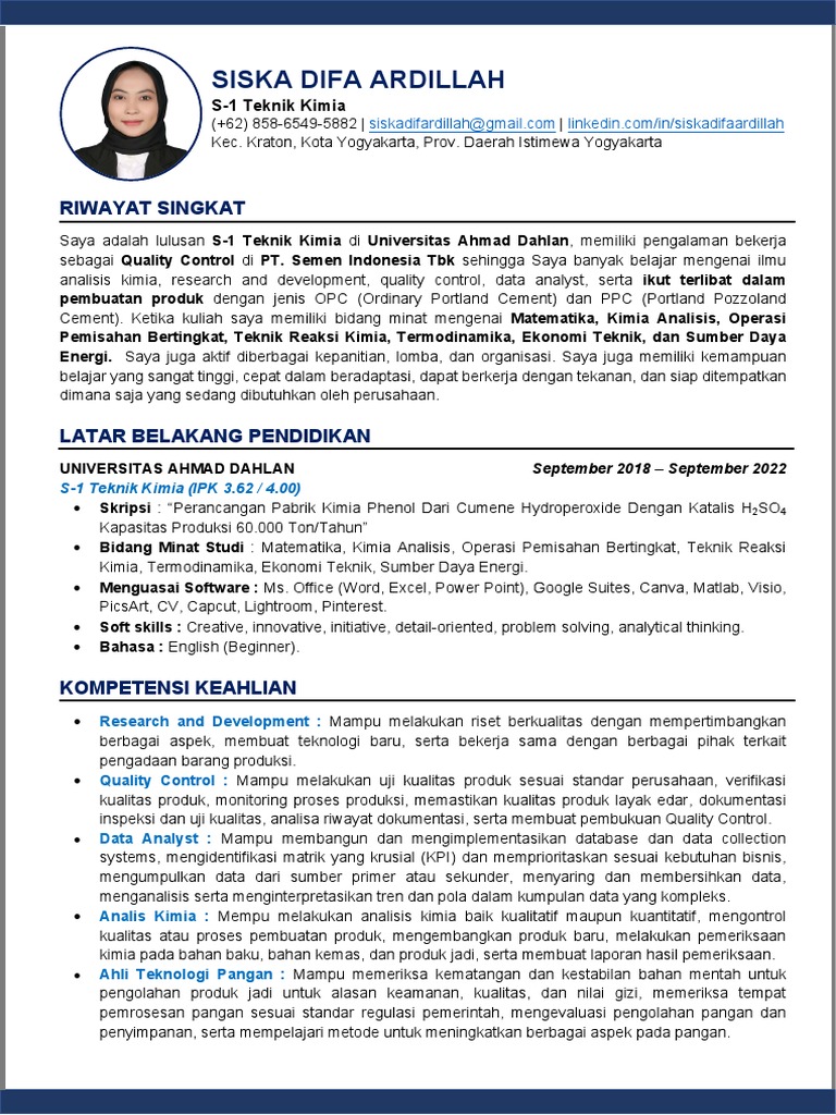 Siska Difa Ardillah: Riwayat Singkat | PDF