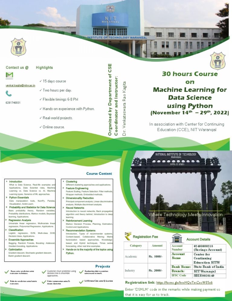 Machine Learning For Data Science Using Python 2022 | PDF | Machine Learning | Regression Analysis