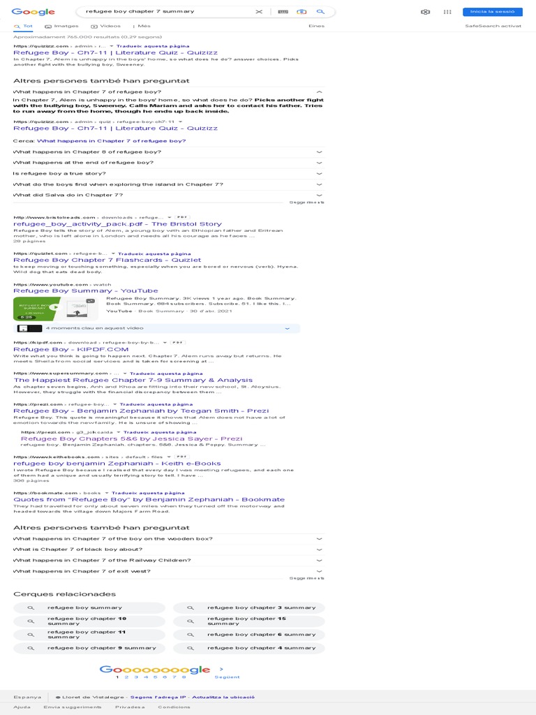 Refugee Boy Chapter 7 Summary - Cerca de Google | PDF