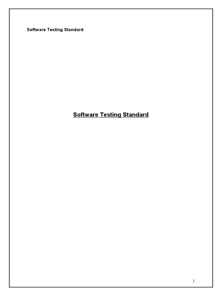 Software Testing Standards Pdf Software Testing Unit Testing