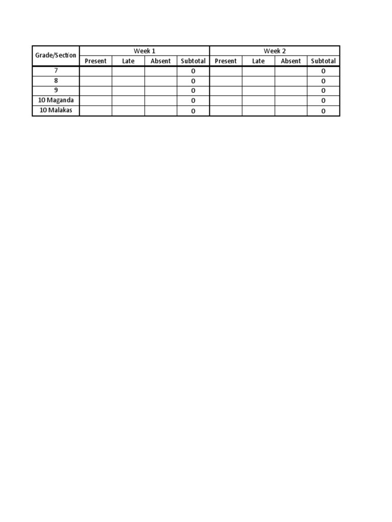 Flag Ceremony Attendance Tally | PDF