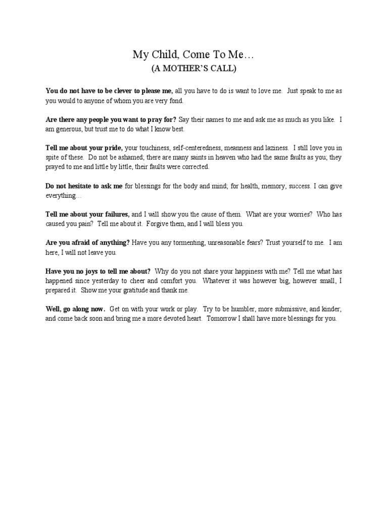 A Mother's Call for Connection | PDF | Self-Improvement | Wellness