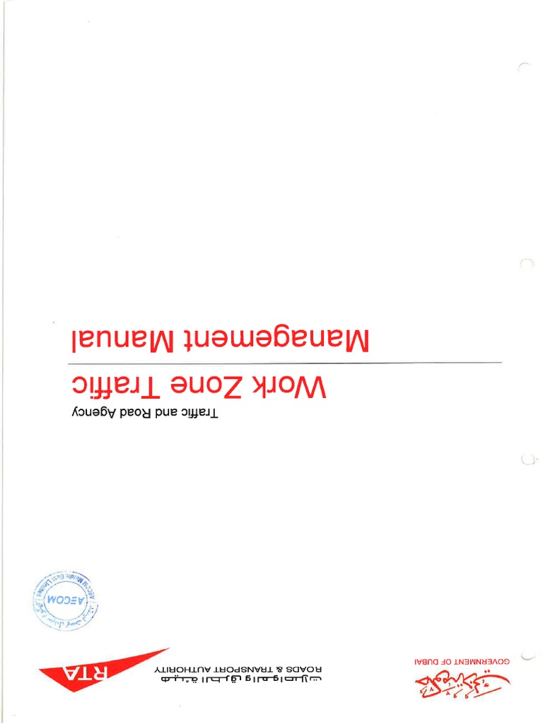 Rta Work Zone Traffic MGT Manual | PDF
