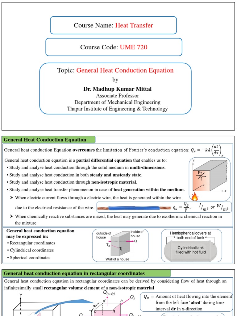 L2 Heat Conduction Equation In Rectangular Cylinderical And Spherical