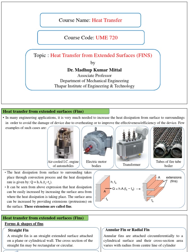 L5-Heat Transfer From Fins | PDF | Heat Transfer | Heat