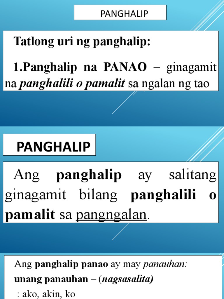 Filipino - Lesson 2 - Panghalip | PDF