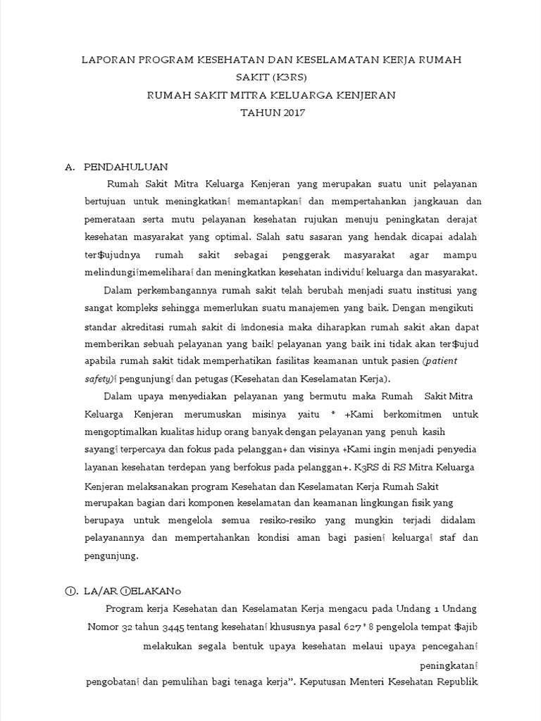 PDF Laporan Program k3rs 2018 - Compress | PDF