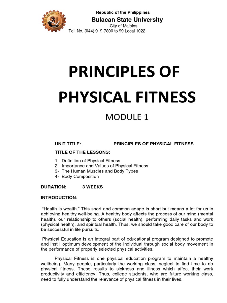 Unit 1 Module Physical Fitness | PDF | Physical Fitness | Body Mass Index