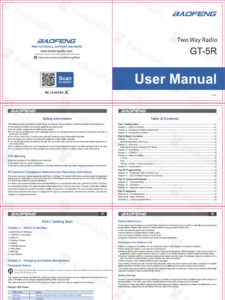 Baofeng GT-5R User Manual - 20200322 | PDF