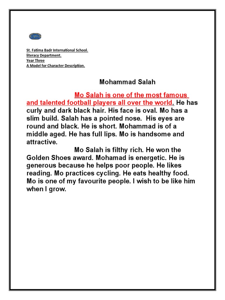 Model Writing For Character Descriptionr990l | PDF