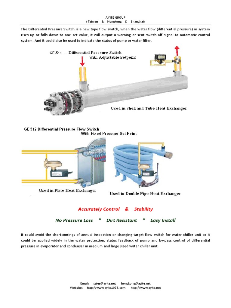 Differential Pressure Switch Overview | PDF | Switch | Pressure Measurement