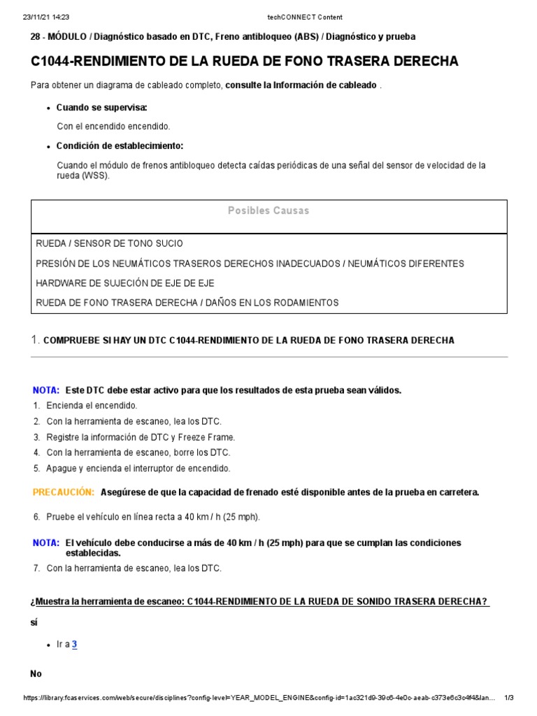 C1044 Caliber | PDF | Sistema de freno antibloqueo | Neumático