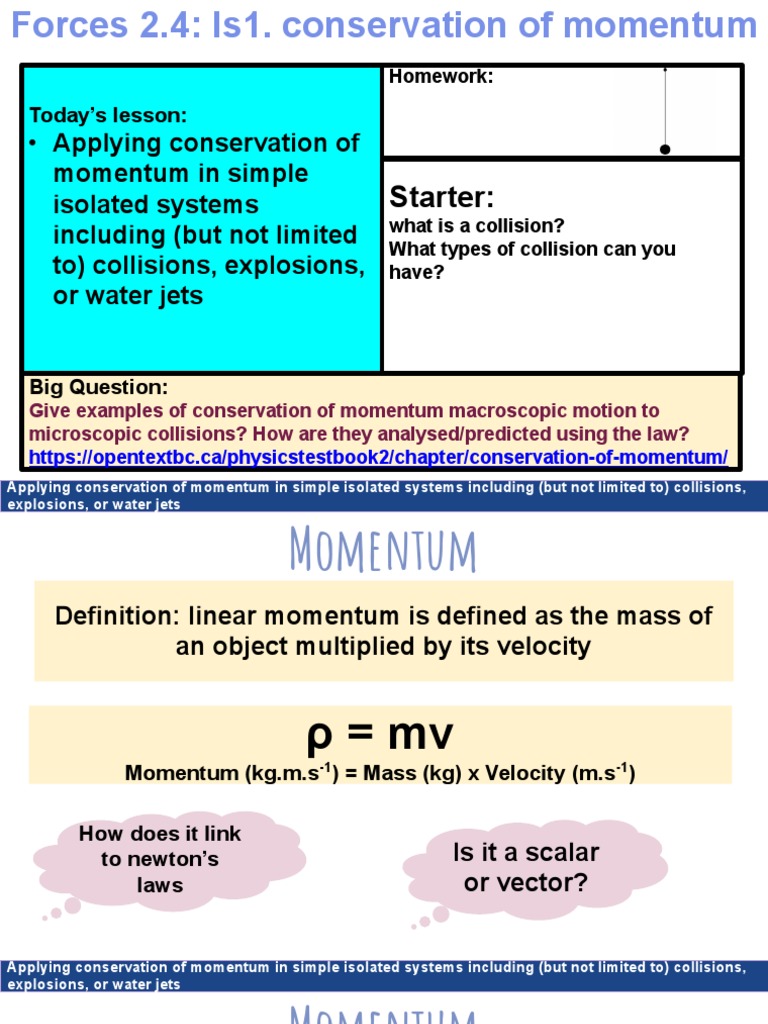 IB PHYSICS 2.4 Presentation All Unit | PDF | Momentum | Collision