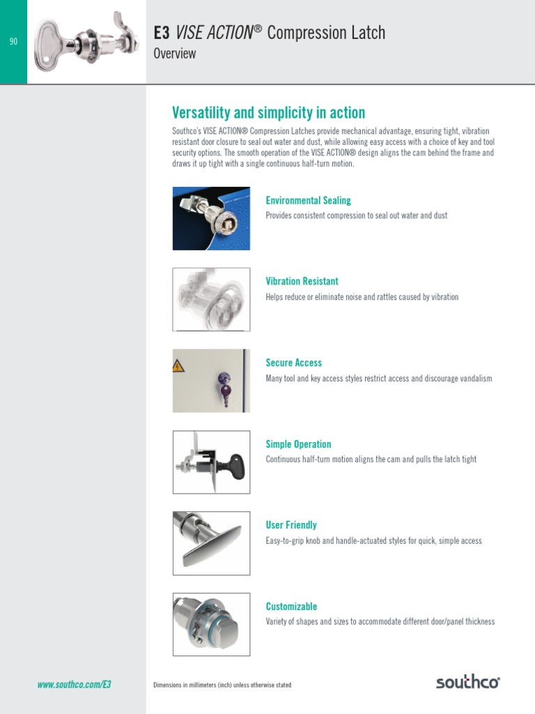 E3 Vise Action: Compression Latch | PDF | Door | Galvanization