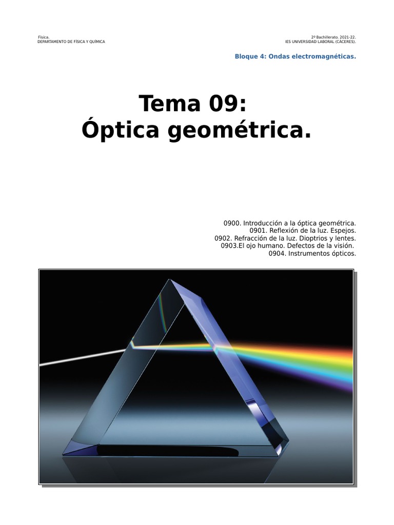 Tema 09 | PDF | Óptica | Ojo humano