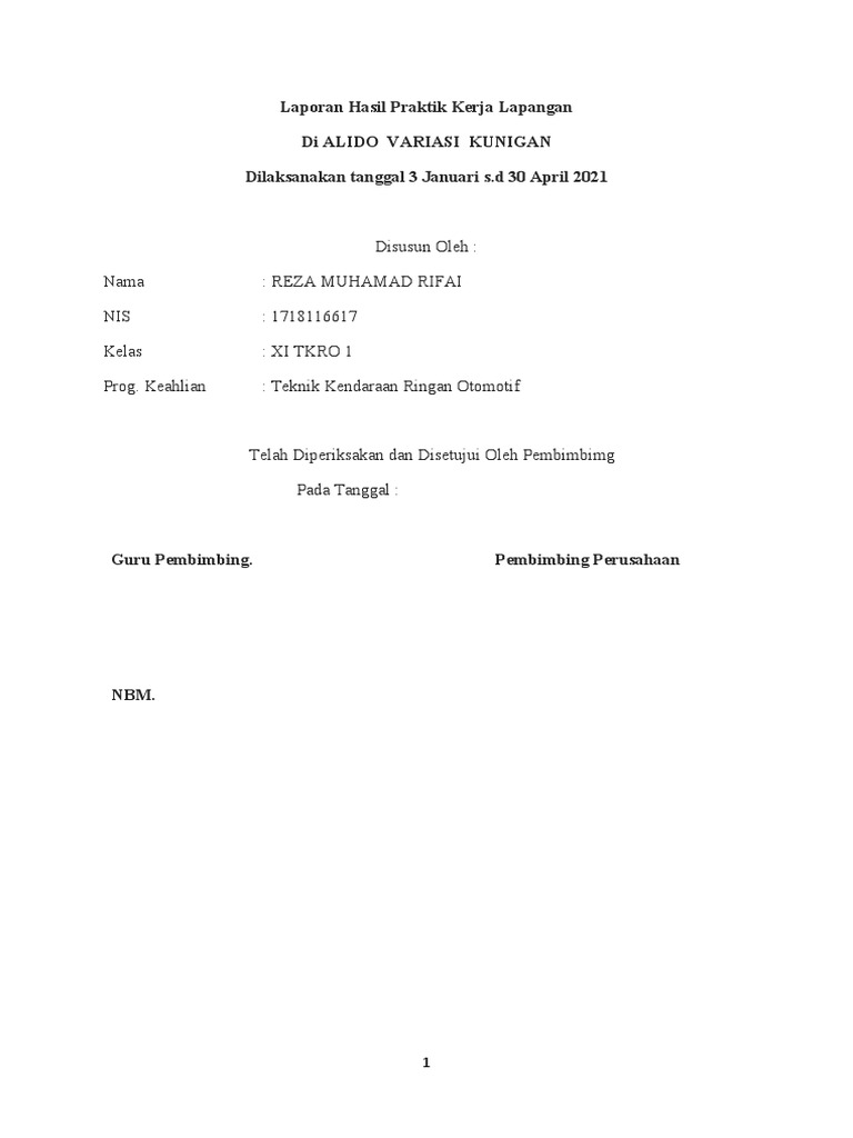 Laporan PKL Eza | PDF