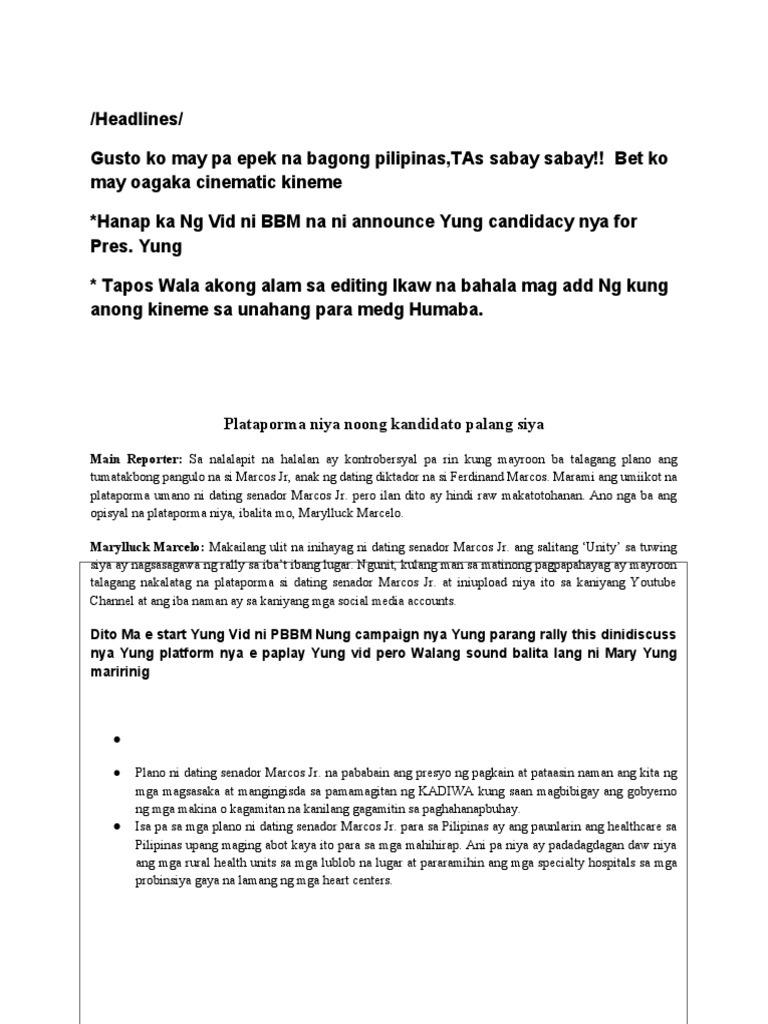 Marcos Administration Script | PDF