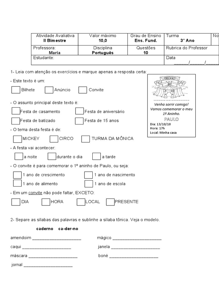 Prova de 2B - Portugues-Impresso | PDF | Linguística