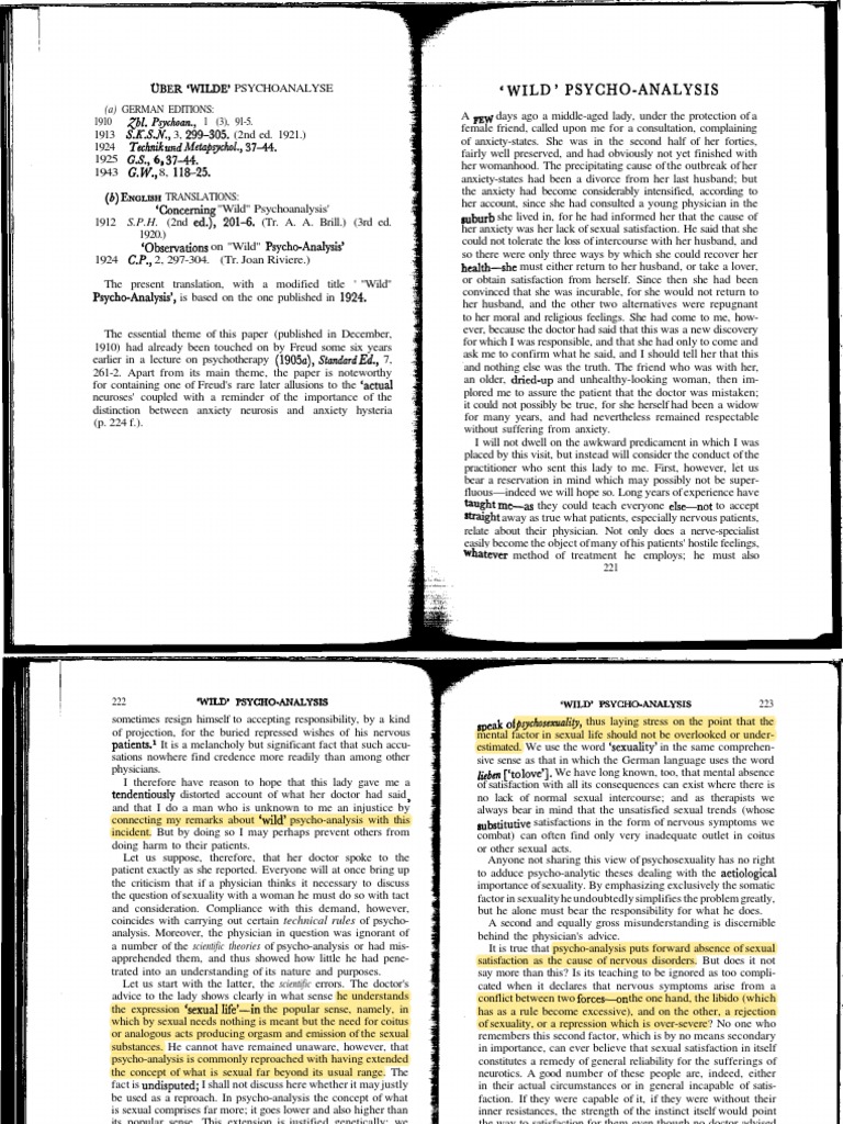 Freud Wild Psychoanalysis-1 | PDF | Self-Improvement | Science ...