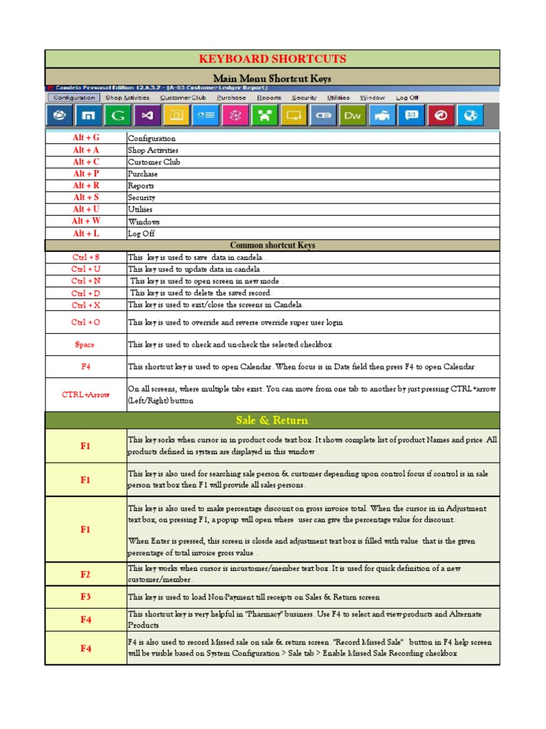 Keyboard Shortcut Keys | PDF | Keyboard Shortcut | Invoice