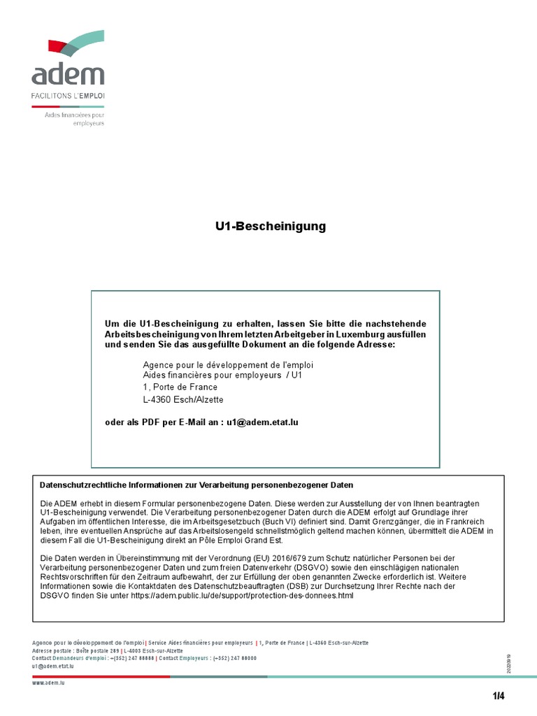 Certificat Travail U1 de | PDF