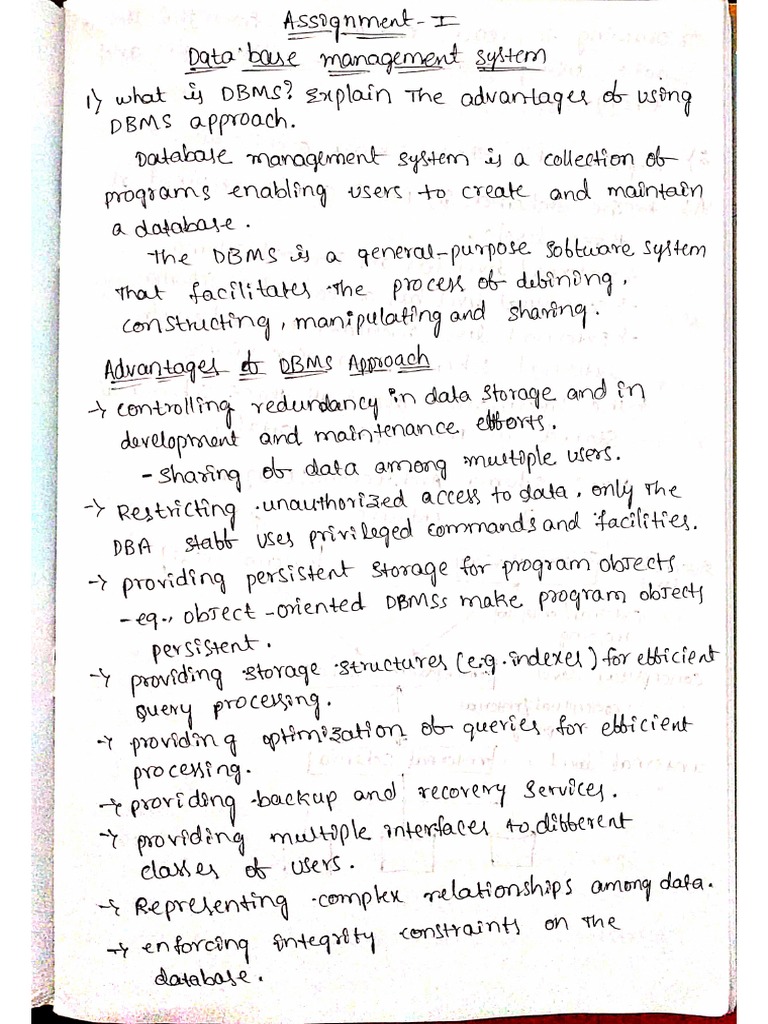 DBMS - Assignment 01 | PDF