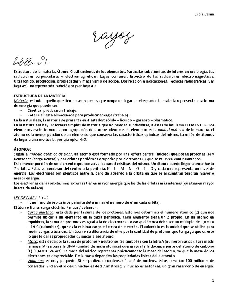 RESUMEN | PDF | Rayo X | Electrón