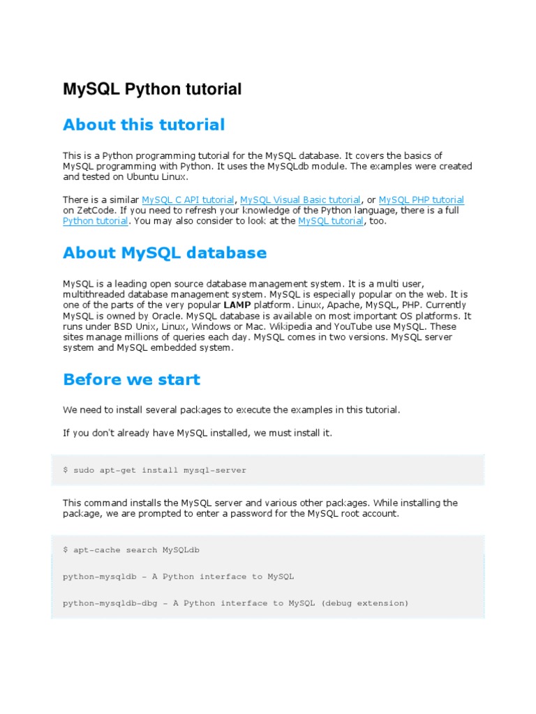 Mysql Python Tutorial Download Free Pdf My Sql Database Transaction