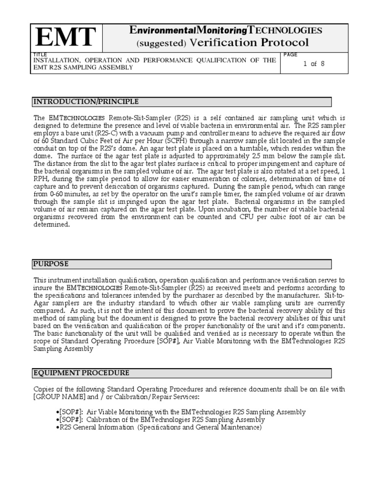 r2s Verification Protocol | PDF | Verification And Validation | Calibration