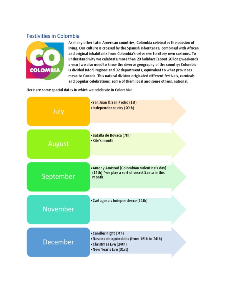 Colombian Festival Highlights | PDF | Travel | Classics