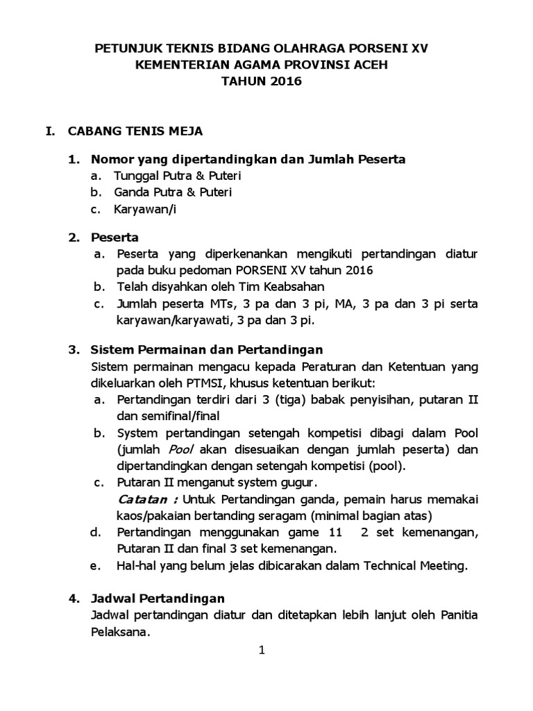 Susunan Acara Teknikal Meeting | PDF