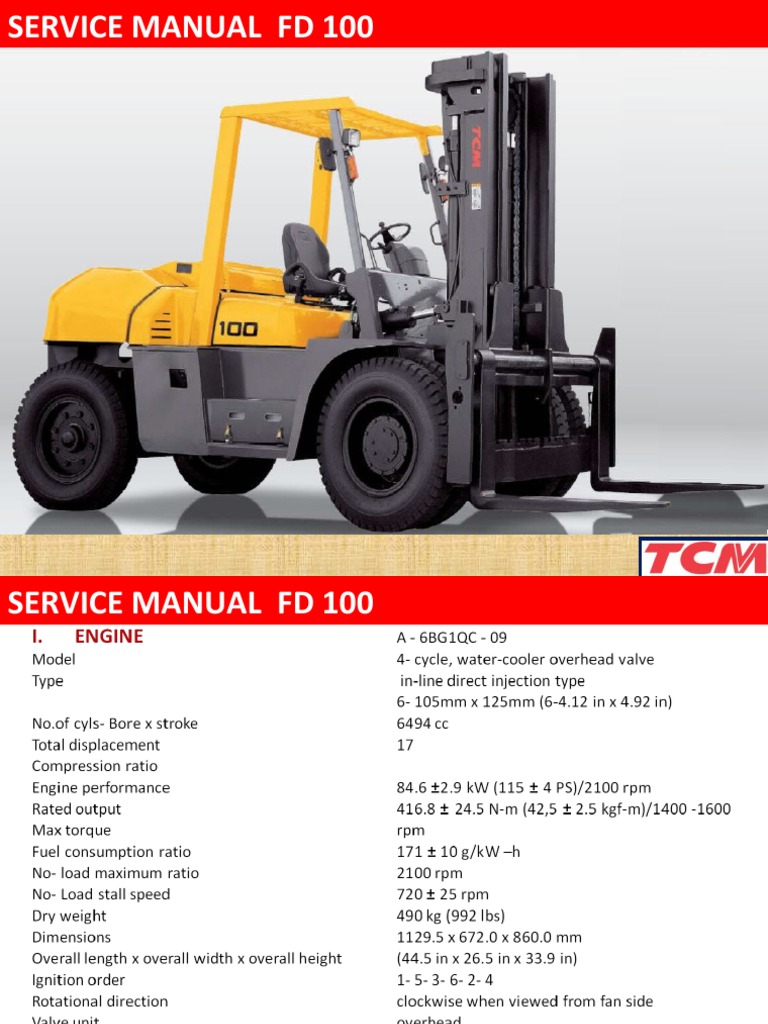 Service Manual FD100 | PDF | Manual Transmission | Gear