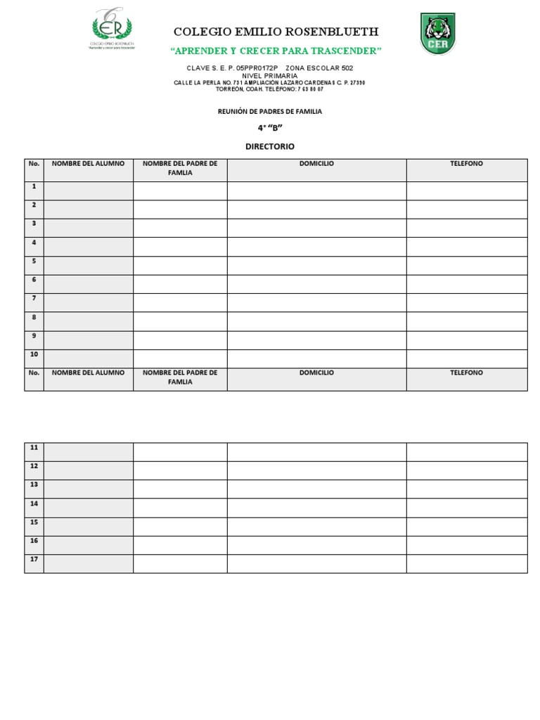 Formato de Directorio | PDF