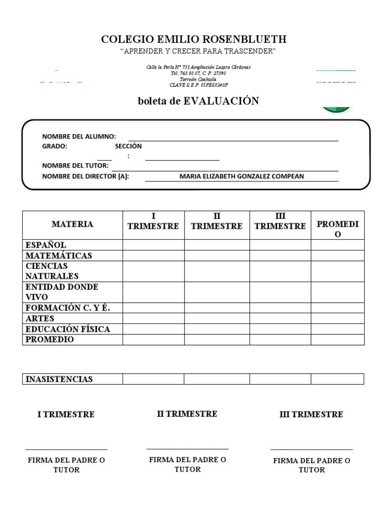 Formato de Boleta 3° | PDF