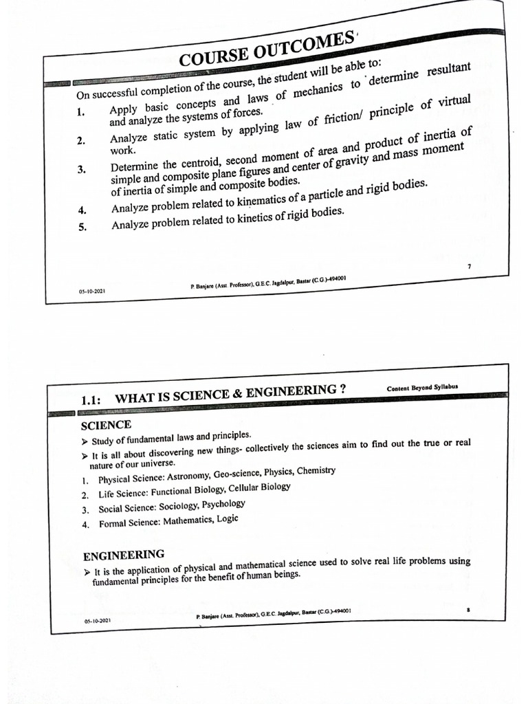 Engineering Mechanics Notes | PDF